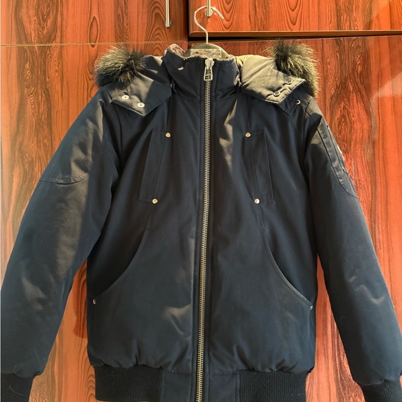 Moose Knuckles | Jackets & Coats | Navy Blue Furtrimmed Hooded Jacket ...